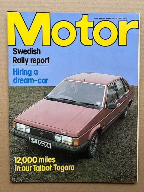 TALBOT TAGORA MOTOR MAGAZINE FEBRUARY 20 1982 - Tagora long term test ...