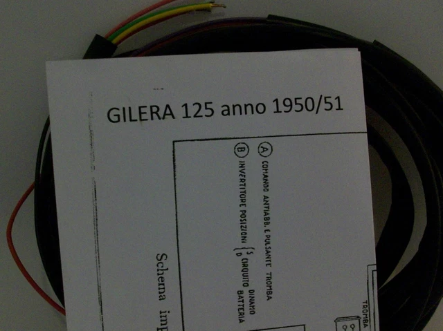 IMPIANTO ELETTRICO ELECTRICAL Wiring Moto Gilera 125 Anno 1950/51 EUR ... IMPIANTO ELETTRICO ELECTRICAL Wiring Moto Gilera 125 Anno 1950/51 EUR ...