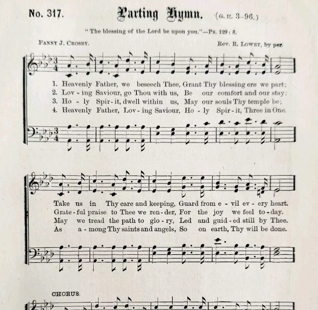 1883 GOSPEL HYMN Parting Hymn Sheet Music Victorian Church Religious ...