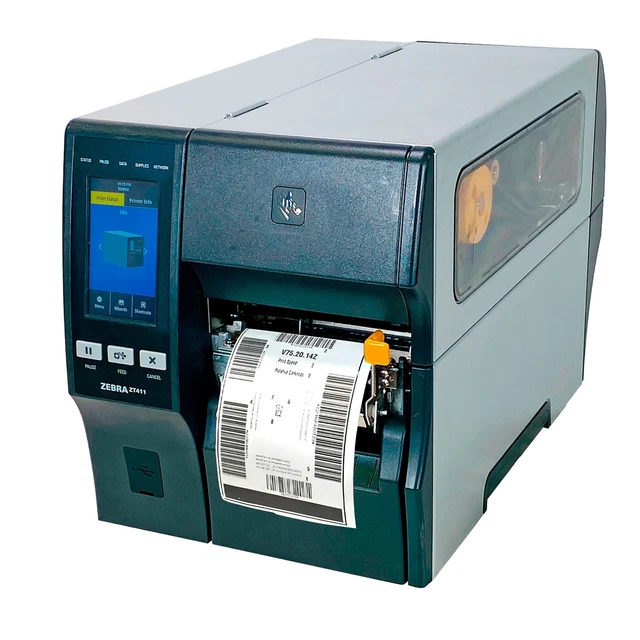 ZEBRA ZT411 INDUSTRIAL Thermal Transfer Label Printer Peel Rewind ...