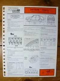 CHERRY E13 DEP 79 Fiche Technique Datsun EUR 2,00 - PicClick FR
