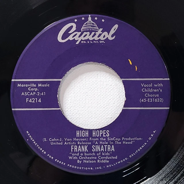 FRANK SINATRA 45 High Hopes / All My Tomorrows on Capitol VG Pop EUR 6 ...