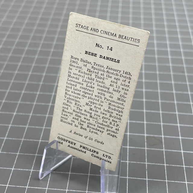 VINTAGE ORIGINAL CIGARETTE Tobacco Card Stage Cinema Godfrey Phillips ...