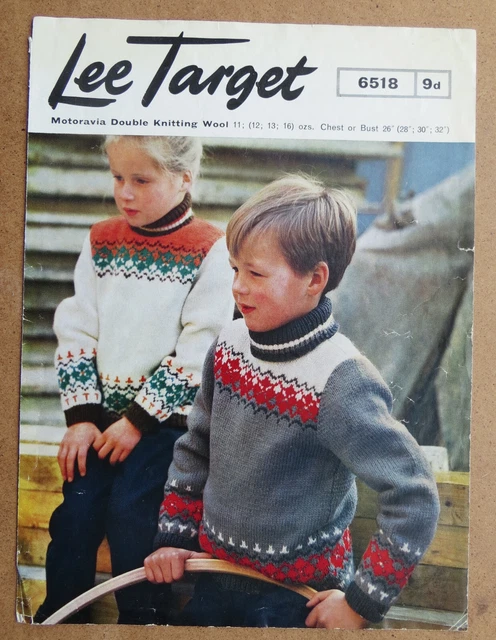 VINTAGE LEE TARGET DK Knitting Pattern 6518: Child's Fairisle Jumpers ...