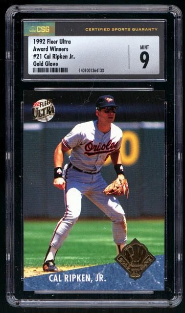 CAL RIPKEN JR 1992 Fleer Ultra Award gagnants #21 erreur rév. Nég. COUR ...