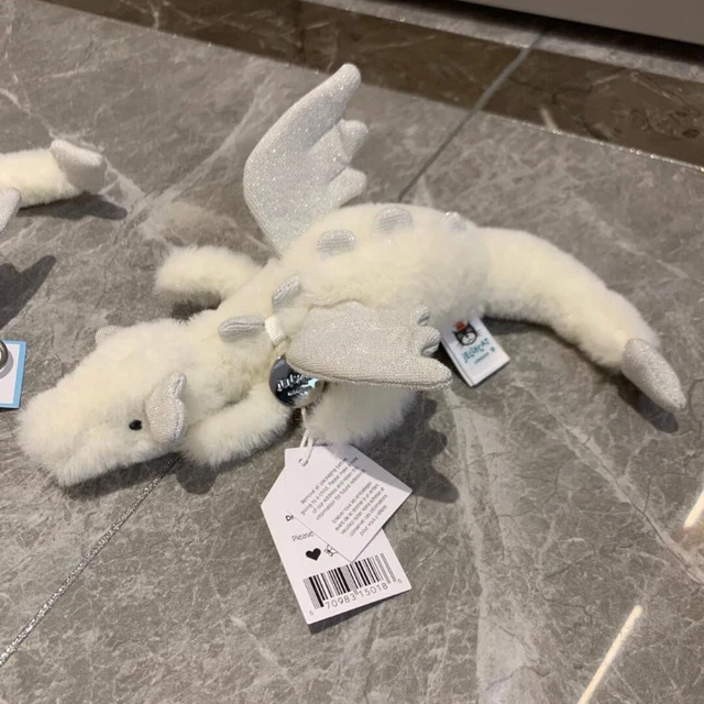 JELLYCAT FLUFFY DRAGON Plush Key Ring - White/ Pink/ Purple Bag Charm ...