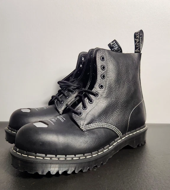 DR. MARTENS 1460 Pascal Bex Exposed Steel Toe Lace Up Leather Boots 11 ...