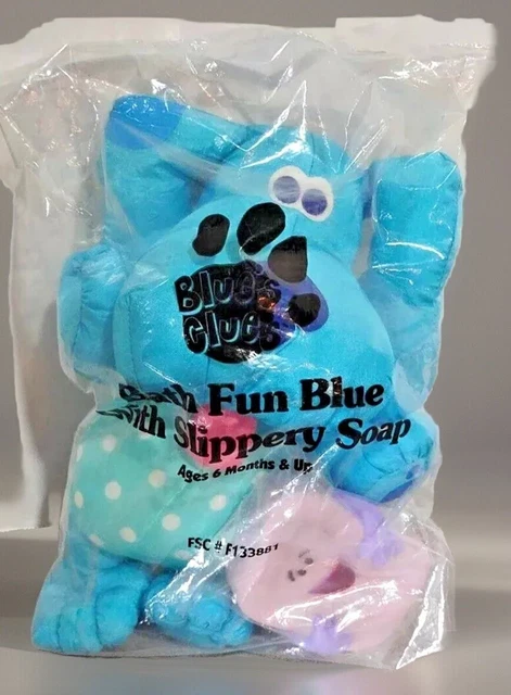 BLUES CLUES BATH Fun Blue w/ Slippery Soap Avon 1998 Float Squirts Rare ...