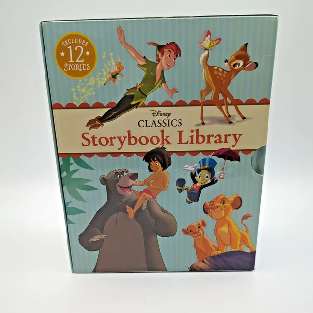 DISNEY CLASSIC STORYBOOK Library 12 Book Box Set Bambi Dumbo Peter Pan ...