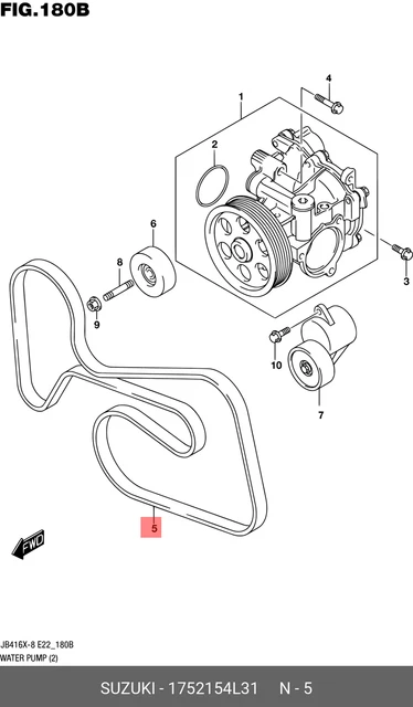 ORIGINAL OE RIEMENGENERATOR 1752154L31 für Suzuki 17521-54L31 EUR 61,06 ...