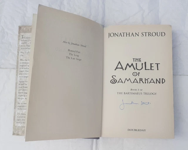 THE AMULET OF Samarkand Hardback Book - Signed by Author Jonathan ...