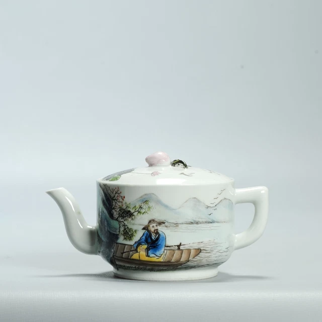 ANTIQUE MINGUO OR Late Qing teapot artist marked China Porcelain ...