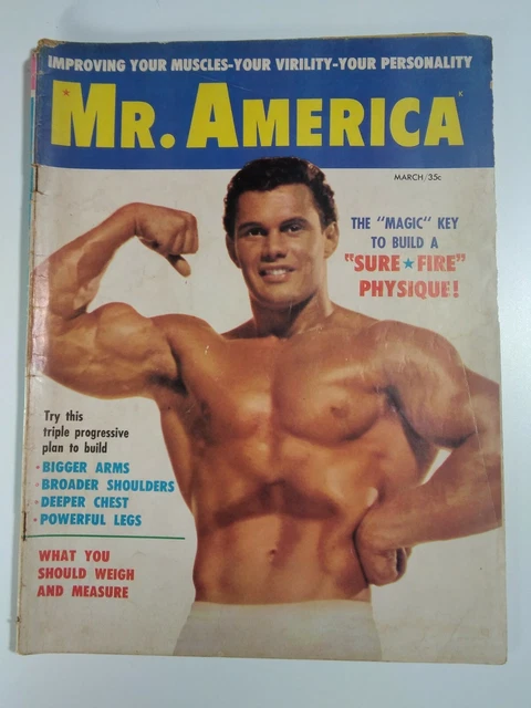 MR. AMERICA MAGAZINE Vtg 1959 Bodybuild Weider Delinger Ross Reeves ...