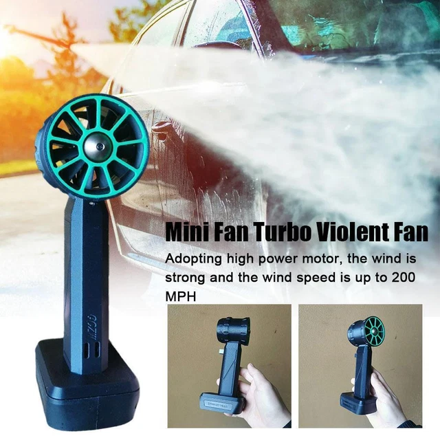 RECHARGEABLE MINI FAN Turbo Violent Fan 130,000 RPM Blower Powerful ...