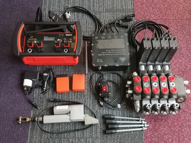 HIAB CRANE PROPORTIONAL Hydraulic Valve Block Radio Remote Control Kit ...
