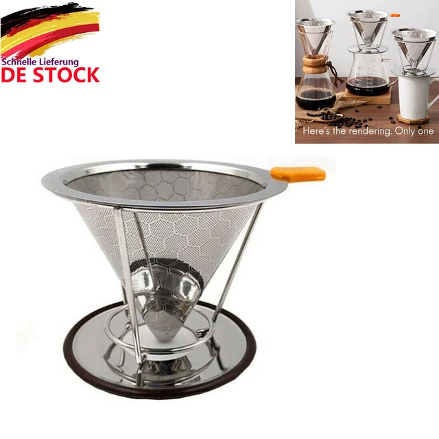 PORTE-FILTRE À CAFÉ réutilisable, lavable en acier inoxydable, pour ...