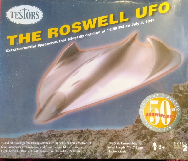 TESTORS 1:48 THE Roswell UFO 50 Anniv. Collector's Ed. Model Kit #555 ...
