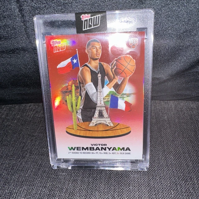 2023-24 TOPPS NOW RED Parallel Victor Wembanyama RC VW-4 Rookie Spurs ...