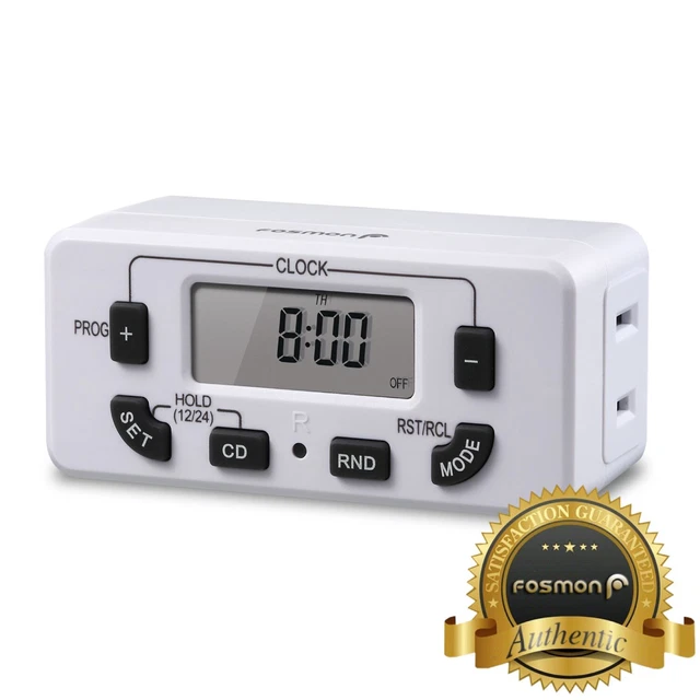 1 PACK INDOOR 7 Days Programmable Digital Wall Outlet Light Timer Plug ...