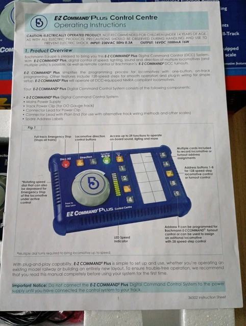 BACHMANN 36-502 E-Z Command Plus Digital Command Control System £129.99 ...