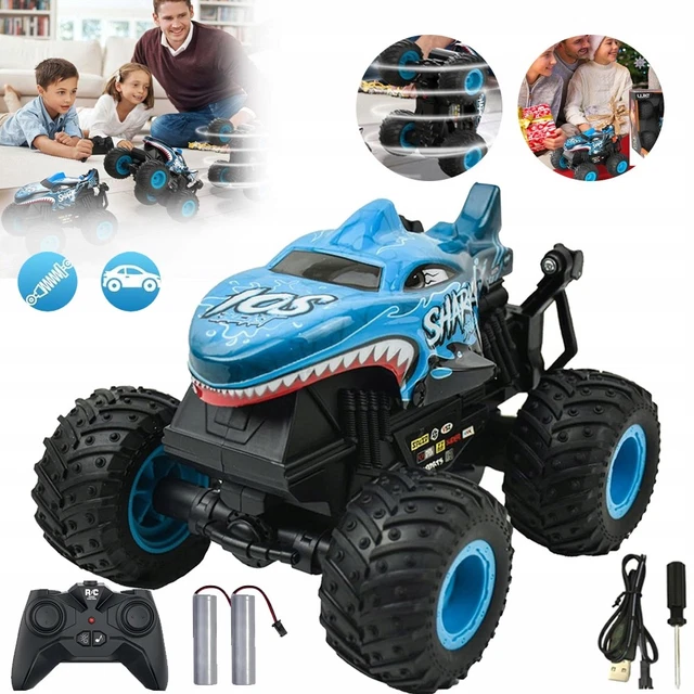 SHARK RC REMOTE Control Stunt Car, 360° Rotating Four-wheel Drive Toy ...