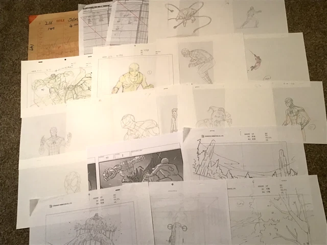 MARVEL SPIDER-MAN ORIGINAL Animation Production Drawings Model Sheets ...