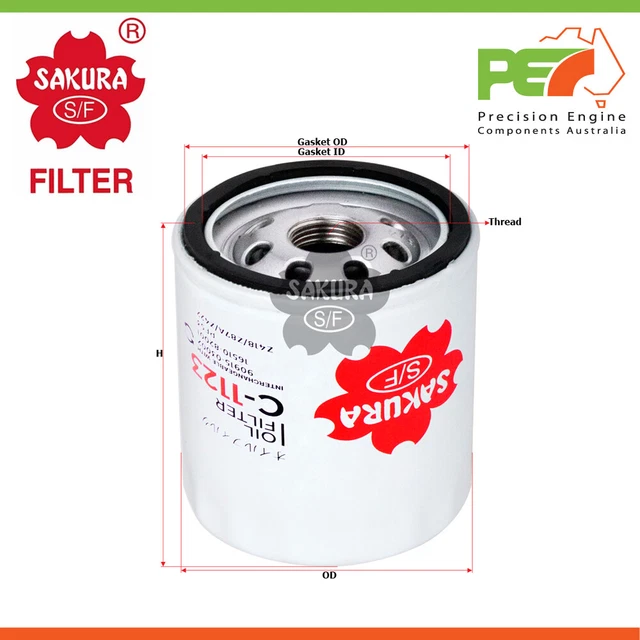 NEW * SAKURA * Oil Filter For TOYOTA HIACE MINI BUS 2.5L 4CYL Turbo ...