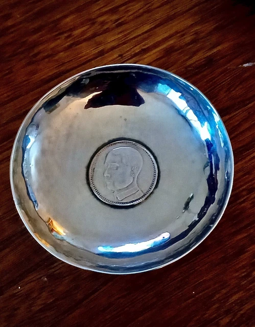 CHINESE LEADER SILVER Coin Dish Tray 29 Grams 2.75” Diameter $25.00 ...