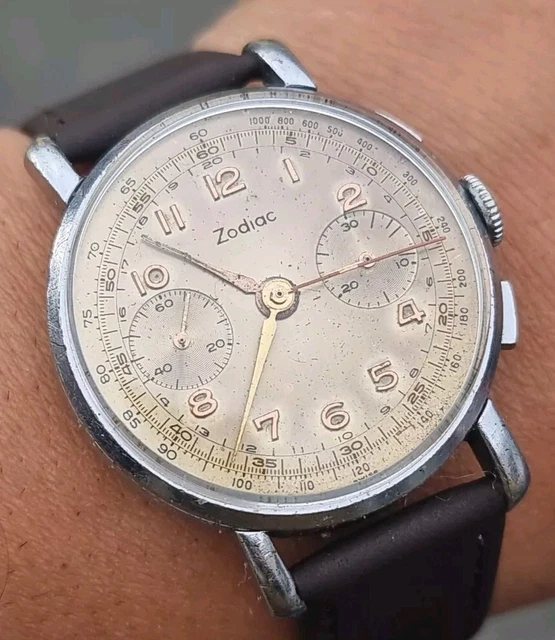 VINTAGE ZODIAC CHRONOGRAPH Watch Landeron movement,vintage Chronograph ...