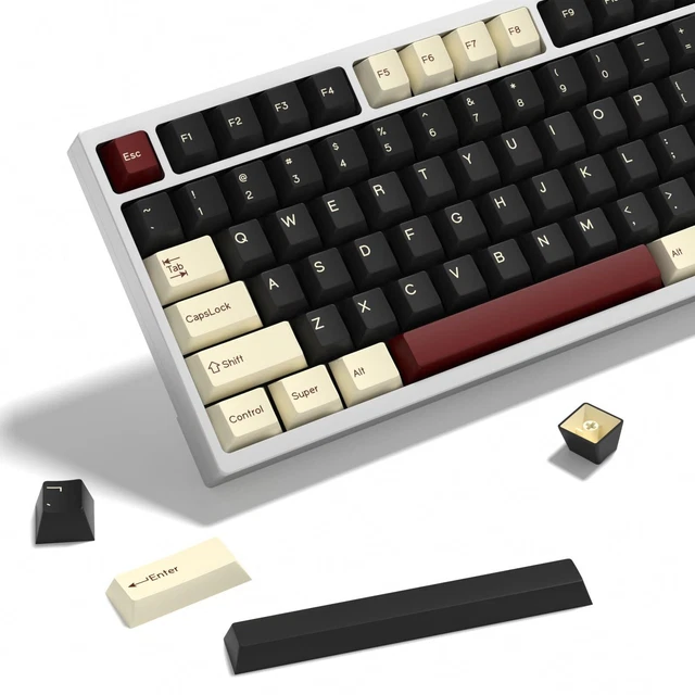 KBDIY ROME PBT Double Shot Custom Keycap Set176 Keys Black Gaming Key ...