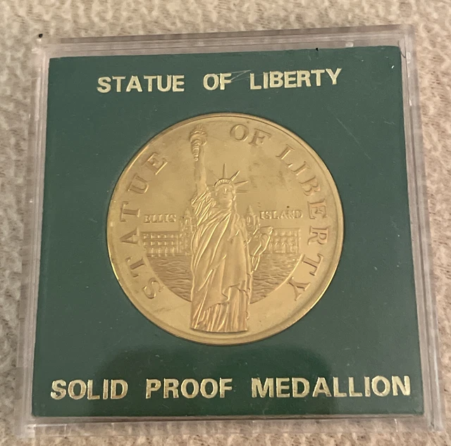 VINTAGE STATUE OF Liberty / Ellis Island Proof Medallion Medal Token ...