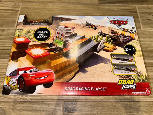 DISNEY PIXAR CARS XRS Drag Racing Playset w/Lightning McQueen MATTEL ...