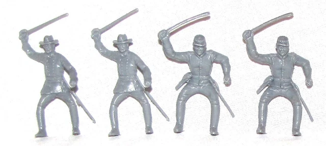 4 MARX REISSUE American Civil War Cavalry soldiers, in GRAY £8.54 ...