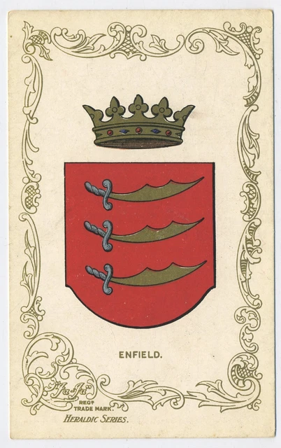 ENFIELD COAT OF Arms Vintage Heraldic Series Postcard M6 £3.95 ...
