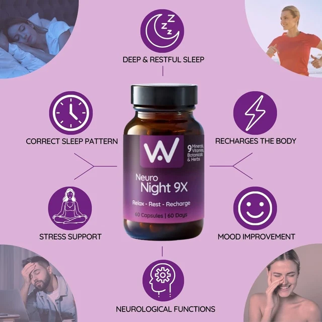 WELL ACTUALLY NEURO Night 9X Ultimate Sleep Supplement, Mood, Relax ...