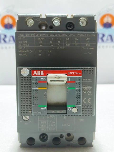 ABB SACE TMAX XT1B160 160A, Disjoncteur 3-POLE MCCB (Livraison gratuite) EUR 170,41 - PicClick FR