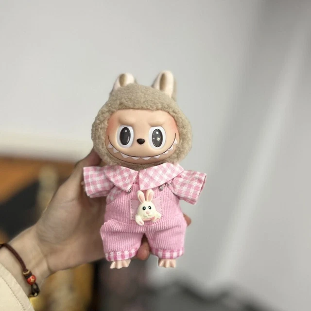 POPMART LABUBU THE Monsters Plush Doll Pink Checkered Top Rabbit ...