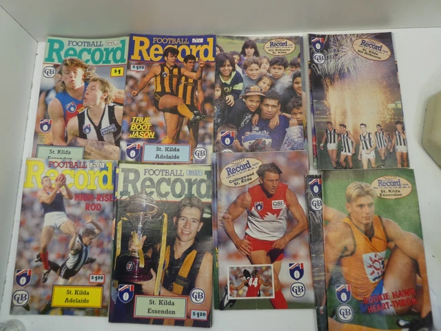 25 VFL AFL FOOTBALL FOOTY RECORD MAGAZINES EARLY 1990s EUR 58,53 ...