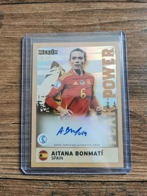 TOPPS MERLIN UEFA WOMENS EURO 2025 Aitana Bonmati SPAIN Autograph 8/25 ...