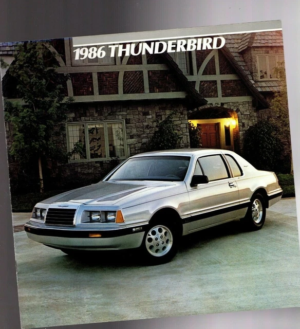 1986 FORD THUNDERBIRD Brochure with Color Chart: TURBO COUPE,ELAN,T ...