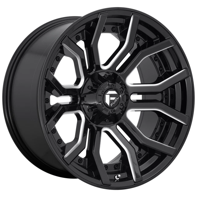 22X10 FUEL D711 Rage Gloss Black Milled Wheels 8x180 (-18mm) Set of 4 ...