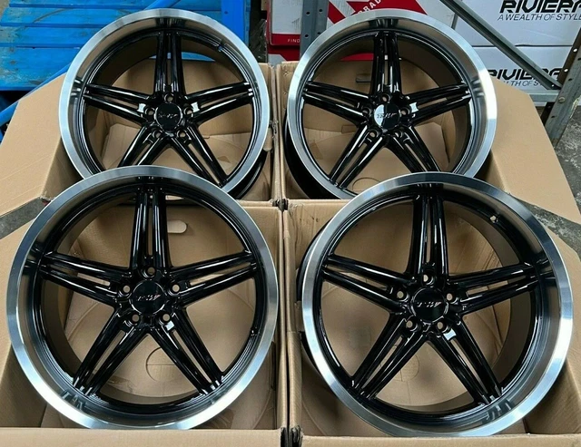 20& TSW VARIANTE Alloy Wheels Gloss Black Polished Lip Fit Audi A4/A5 ...