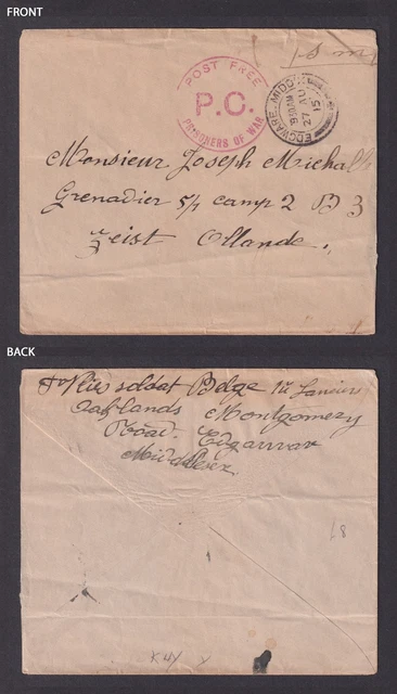 GREAT BRITAIN 1915, Censored cover from Edgware to Zeist POW camp, WWI ...