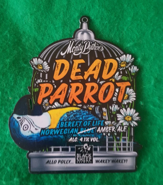 BLACK SHEEP BREWERY pumpclip monty python's dead parrot theme pumpclips ...