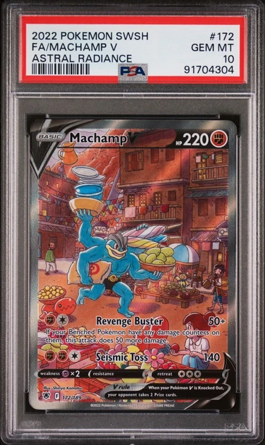 CARTE POKÉMON 2022 Machamp V Alt Art 172/189 Astral Radiance Ultra Rare ...