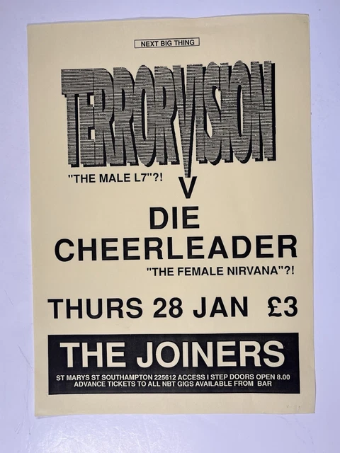 TERRORVISION FLYER DIE Cheerleader Original Les Joiners Arms 28 Janvier ...