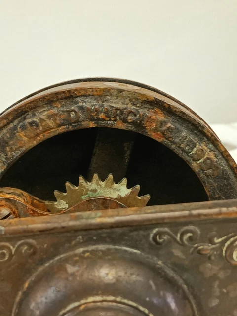 ANTIQUE PAT. 1899 COMPLETE Cast Iron Hand Crank Door Bell with Brass ...