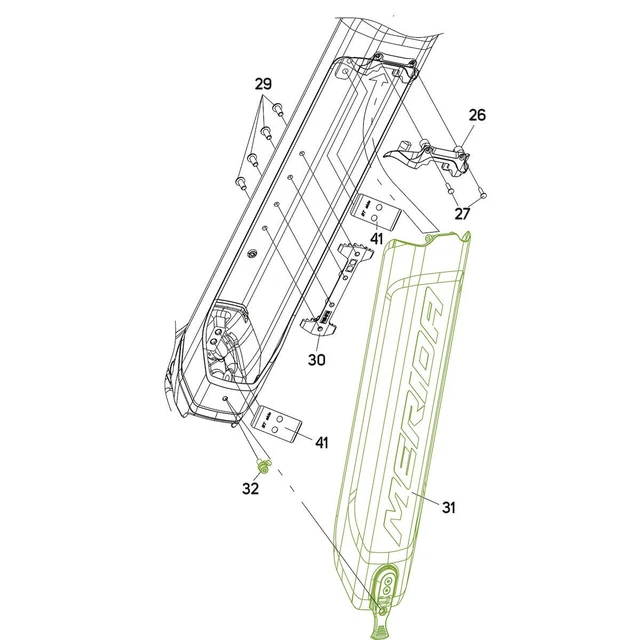 MERIDA BATTERY COVER Energy Guard for eONE-SIXTY Large Version black £ ...