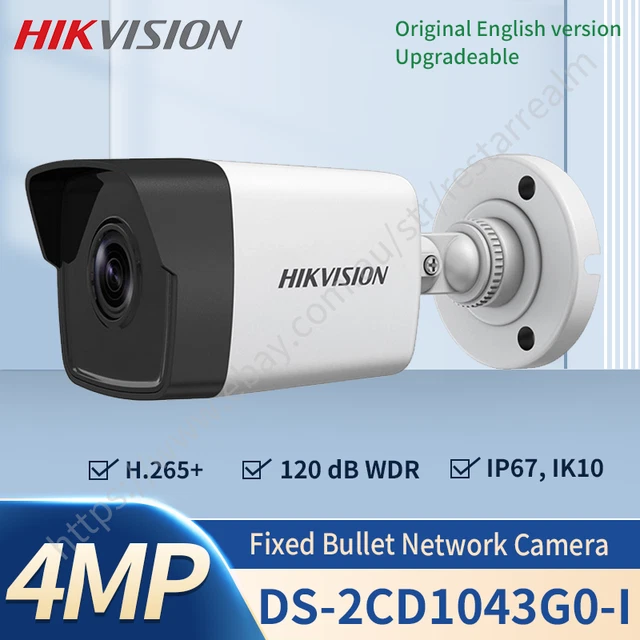 HIKVISION 4MP IP Bullet Security Camera PoE H.265+ WDR IP30m IP67 DS ...
