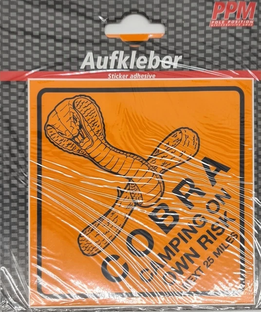 AUFKLEBER STICKER COBRA Schlange Kobra Giftschlange Camping on own risk ...